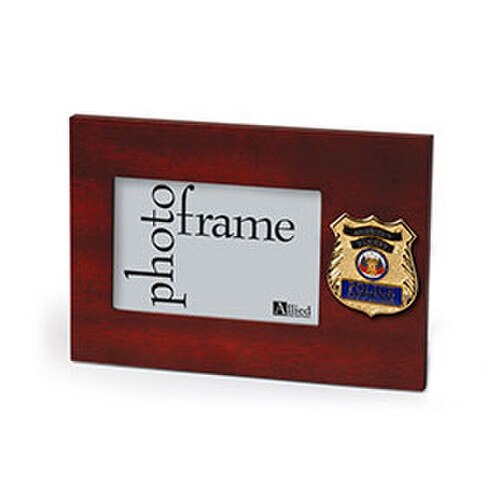 6 ½" X 9 ½" Mahogany Police Medallion Picture Frame | Freedom and Glory