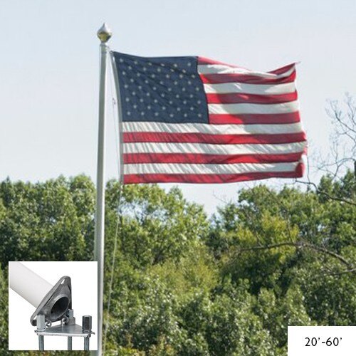 25' Fiberglass Flagpole With Hinge Base | Freedom and Glory