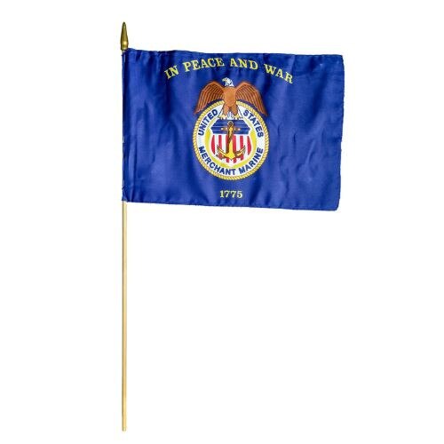 12x18 Inch Merchant Marine Stick Flags | Freedom and Glory