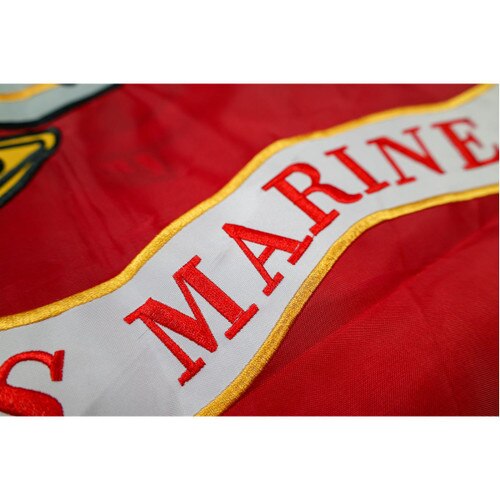 Nylon Embroidered USMC Flag - Double-Sided