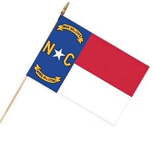 Small North Carolina Flag - Plastic Staff Included | Freedom and Glory